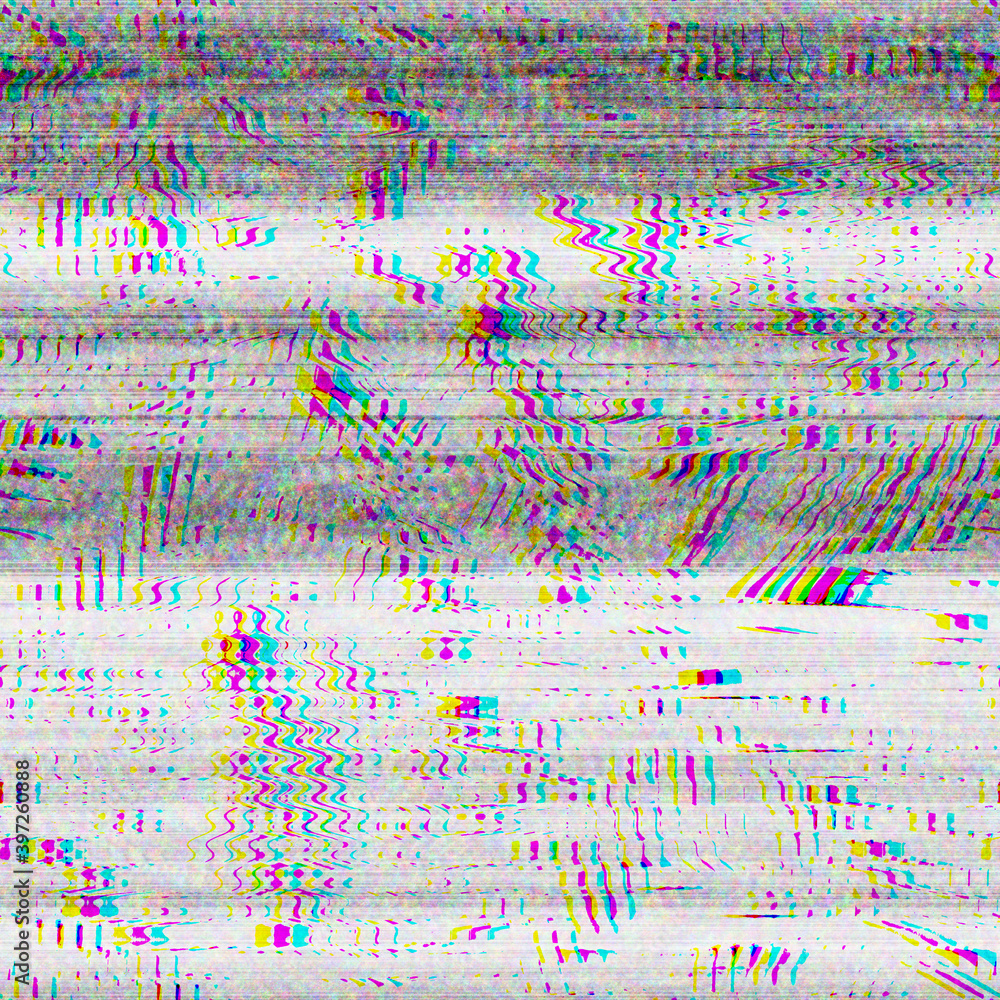 Seamless techno glitch tropical leaf RGB monitor noise. High quality ...