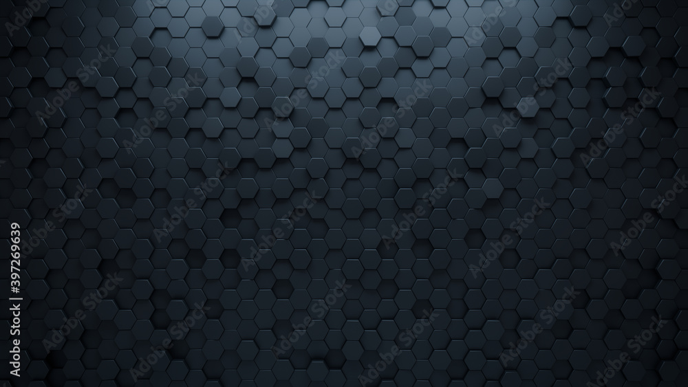 Futuristic, High Tech, dark background, with a hexagonal cellular ...