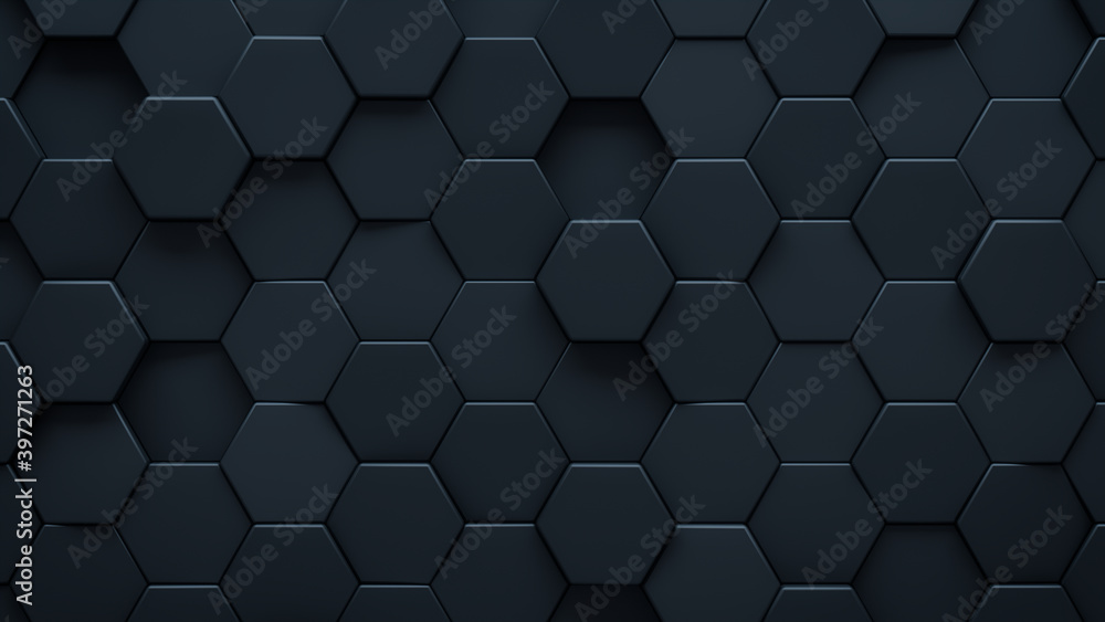 Futuristic, High Tech, dark background, with a hexagonal cellular ...