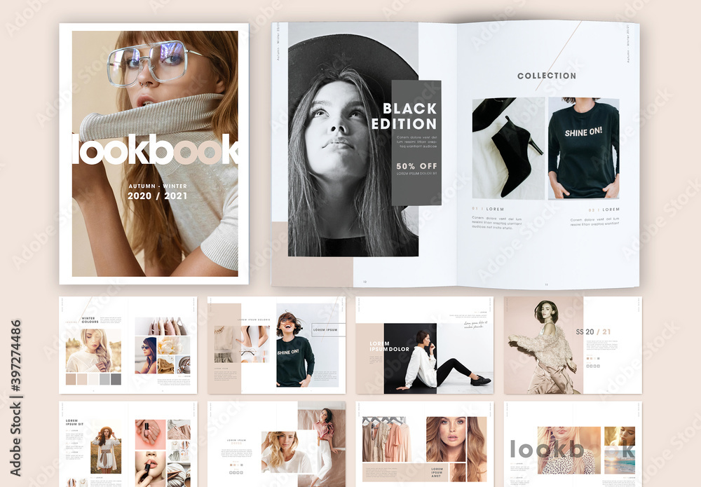 Minimal Style Lookbook Stock Template | Adobe Stock