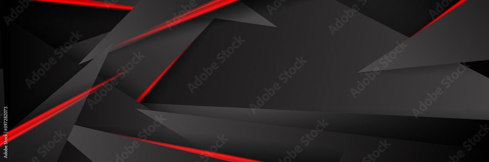 Abstract red line and black background for business card, cover, banner ...