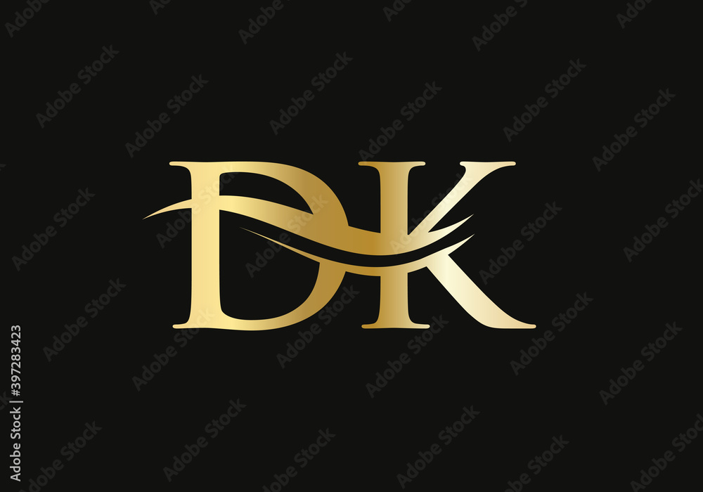 Premium DK letter logo design. DK Logo for luxury branding. Elegant and ...