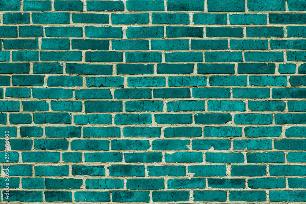 Seamless brick wall background texture tidewater green colored for 3D ...