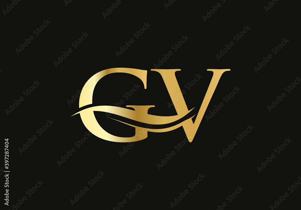 Premium GV letter logo design.GV Logo for luxury branding. Elegant and ...