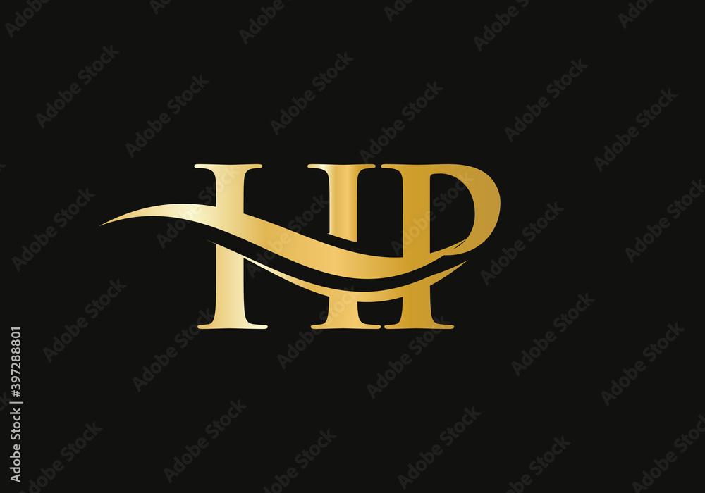 Premium HP letter logo design. HP Logo for luxury branding. Elegant and ...