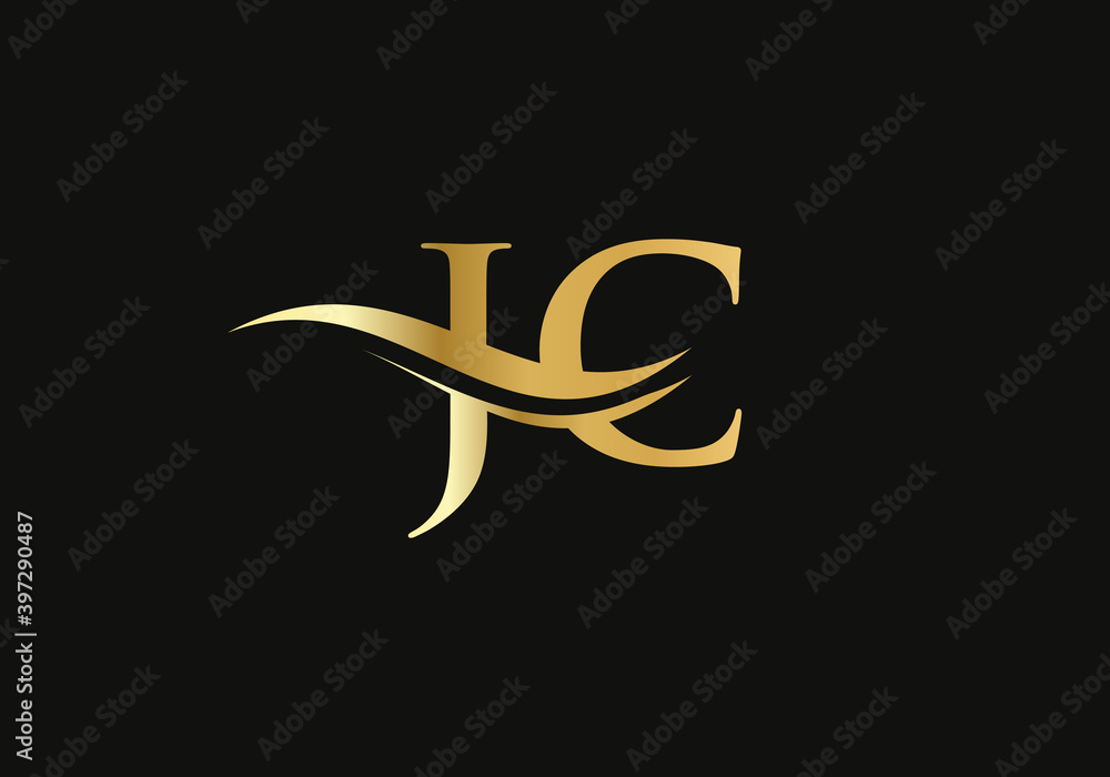 Water Wave JC Logo Vector. Swoosh Letter JC Logo Design for business ...
