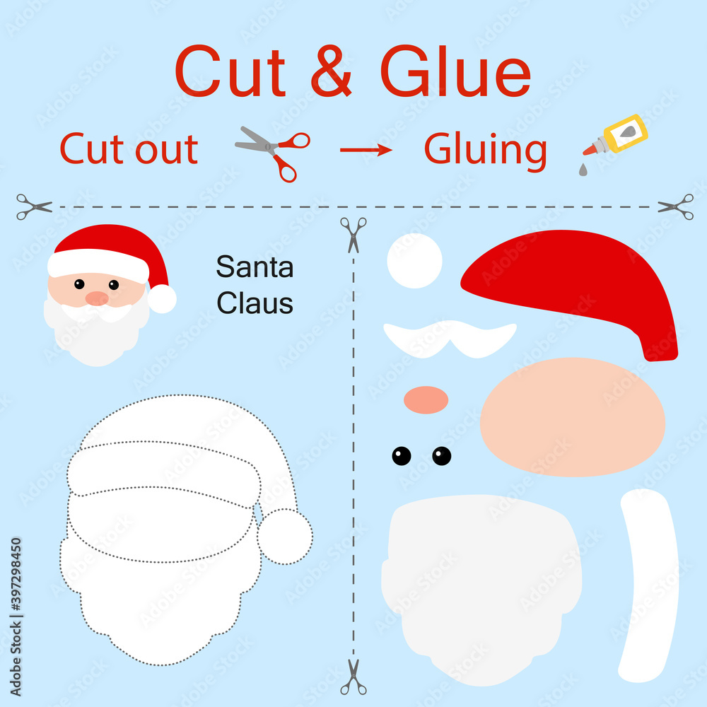 Cut and glue is the paper game for the development of preschool ...