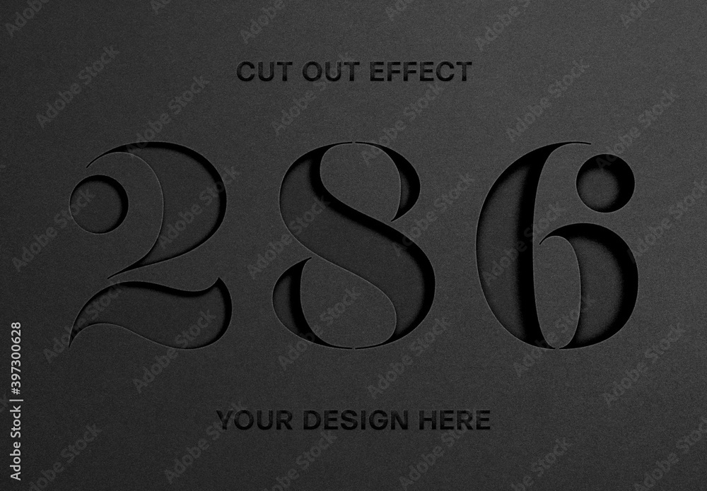 Paper Cut Out Text Effect Mockup Stock Template | Adobe Stock