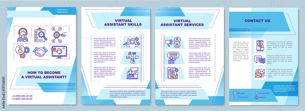 Virtual assistant job brochure template. VA skills. Providing services ...