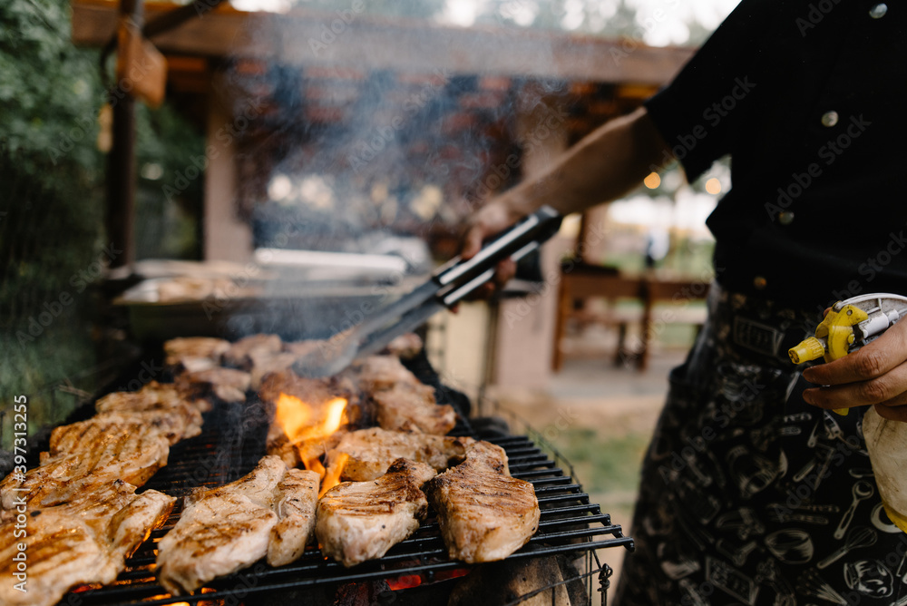 Chef making barbecue Stock Photo | Adobe Stock