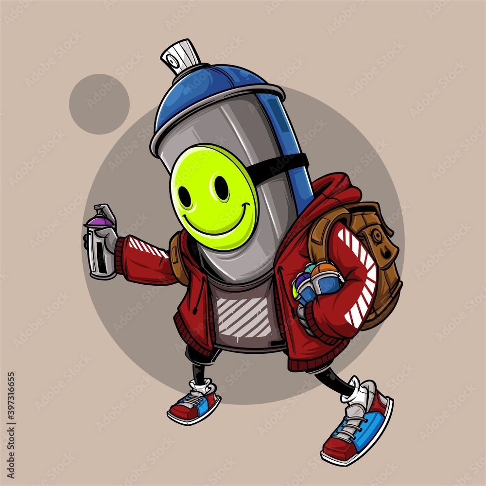 cartoon spray can illustration Stock Illustration | Adobe Stock