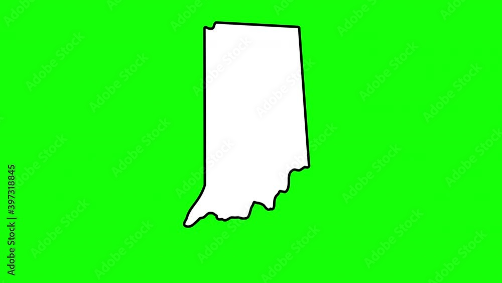 Indiana State of USA with pointer in capital city Indianapolis ...