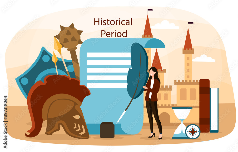 Abstract concept of history science. History school subject. Science ...