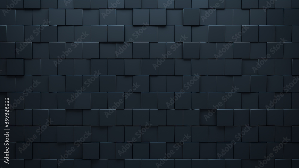 Futuristic, High Tech, dark background, with an offset square block ...