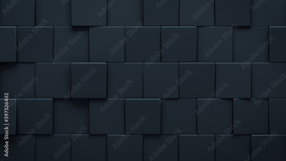 Futuristic, High Tech, dark background, with an offset square block ...