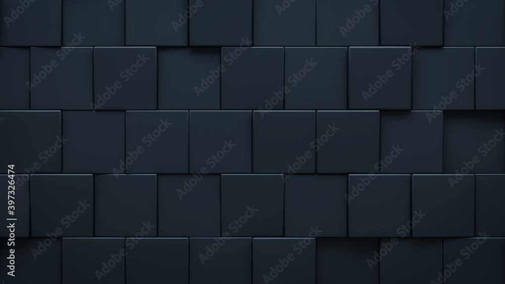 Futuristic, High Tech, dark background, with an offset square block ...
