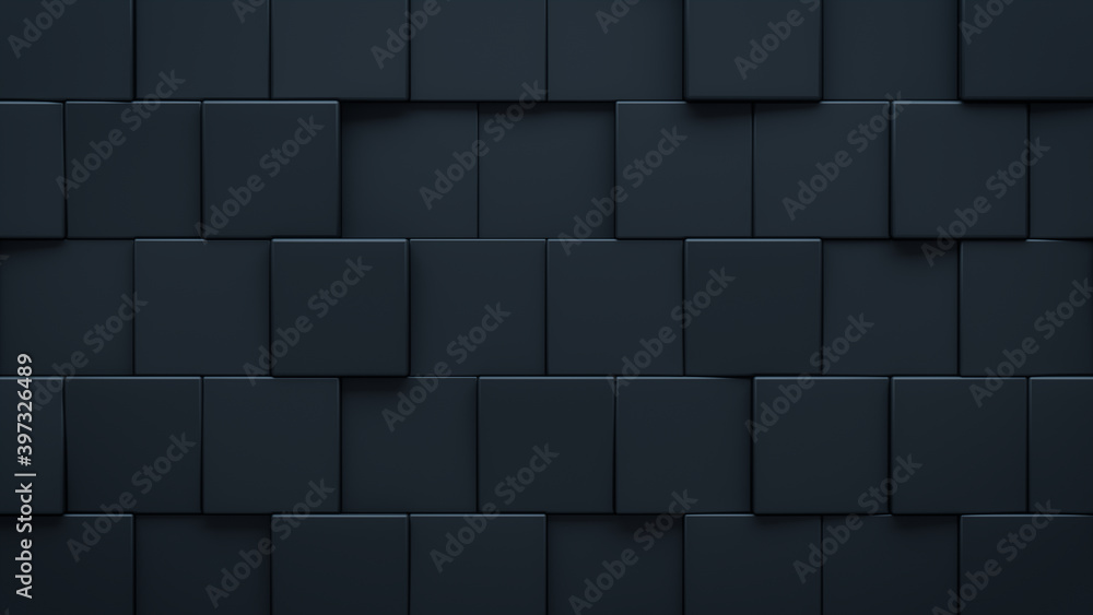 Futuristic, High Tech, dark background, with an offset square block ...