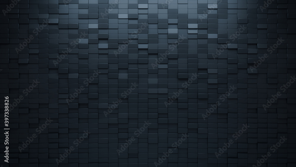 Futuristic, High Tech, dark background, with a rectangular block ...