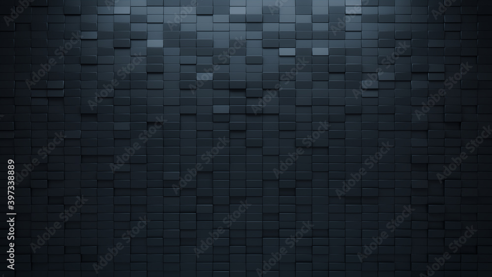 Futuristic, High Tech, dark background, with a rectangular block ...