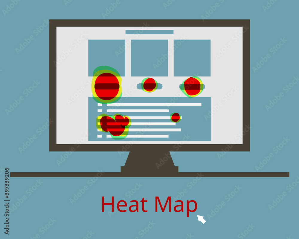 data visualization technique called heatmap webpage shows user behavior ...