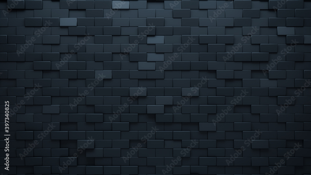Futuristic, High Tech, dark background, with a offset rectangular block ...