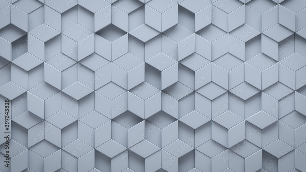 Futuristic, High Tech, light background, with a diamond shape block ...