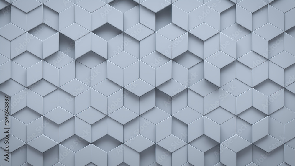 Futuristic, High Tech, light background, with a diamond shape block ...