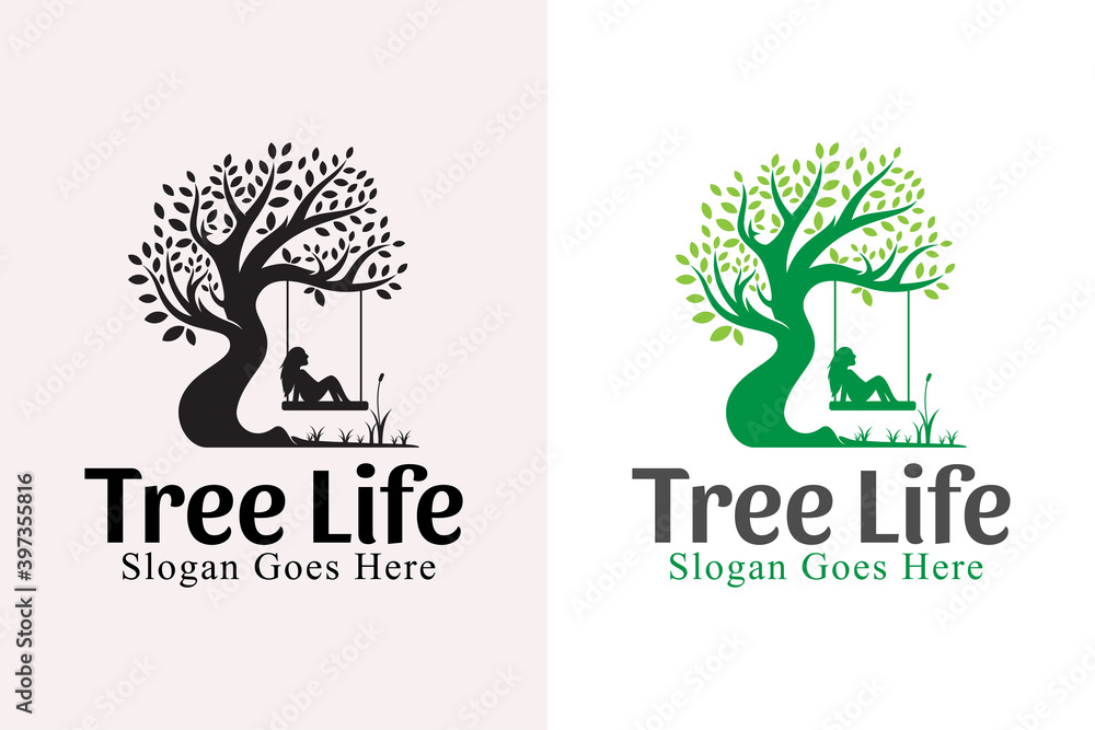 nature tree of life logo design inspiration. tree care and people ...