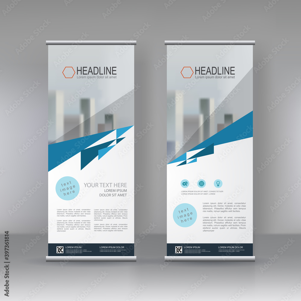 Roll up banner stand brochure flyer vertical template design, covers ...