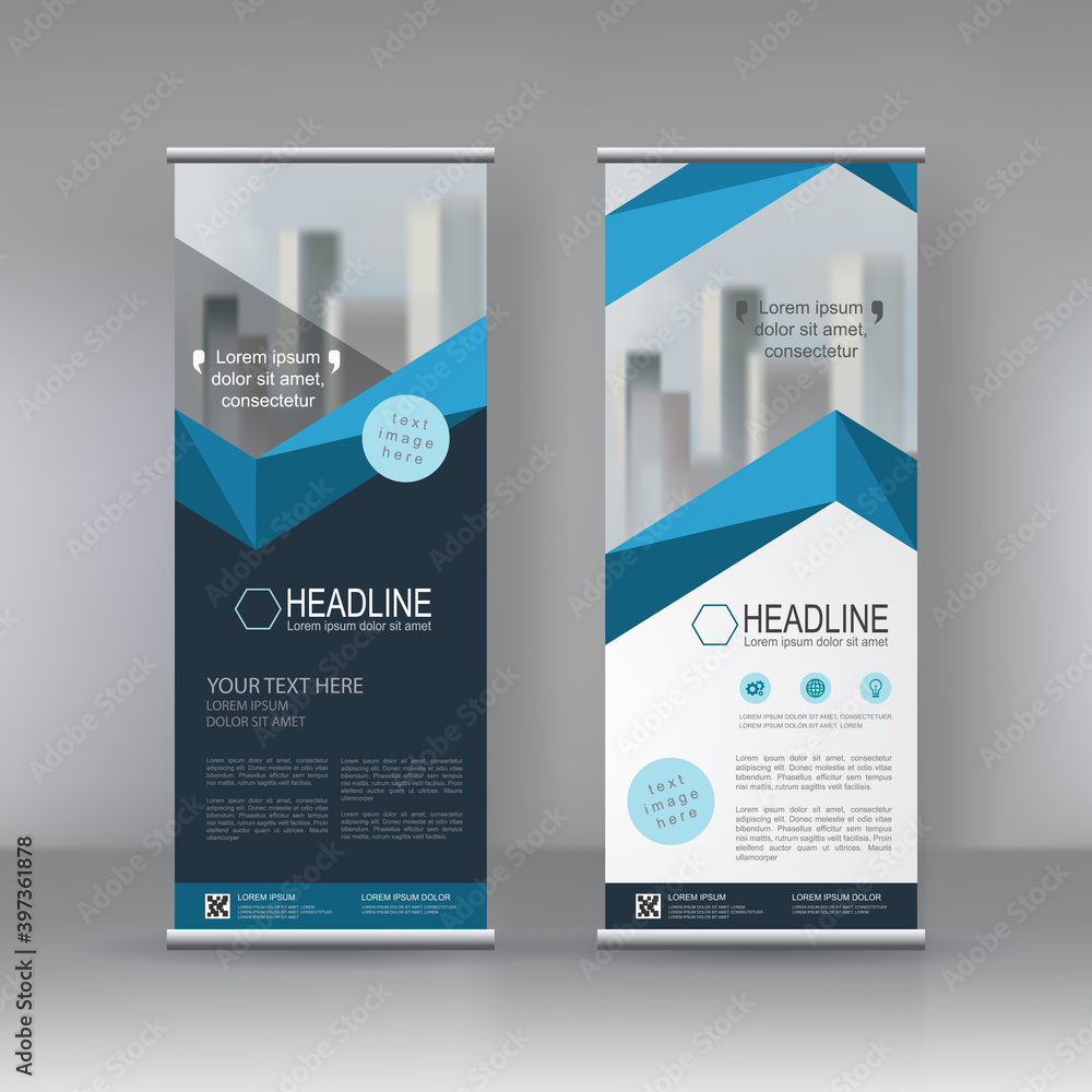 Roll up banner stand brochure flyer vertical template design, covers ...