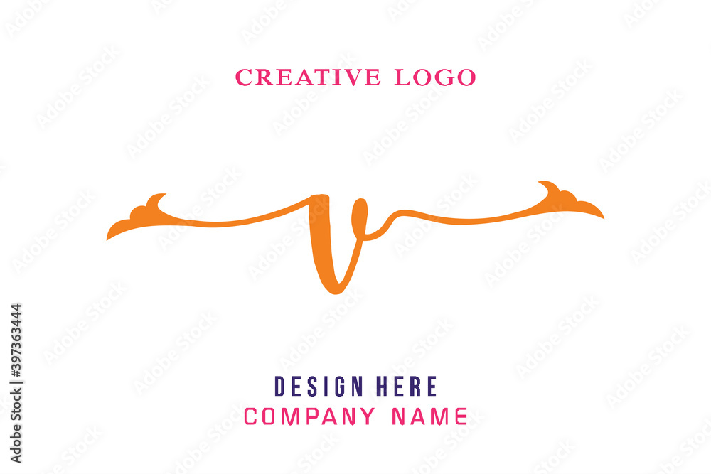 V lettering logo is simple, easy to understand and authoritative Stock ...