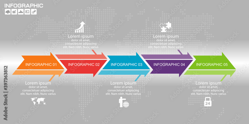 Business data Process chart. diagram with steps, options, parts or ...