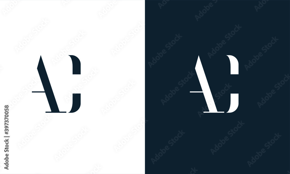 AC, CA, A and C Letter Logo Design with Creative Modern Trendy ...