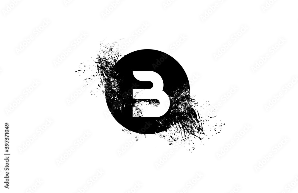 Letter B Splashes Monogram Rounded Logo Vector Stock Vector | Adobe Stock