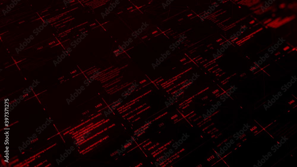 Hacker stealing data, abstract digital data on black screen background. Animation. Concept of ...