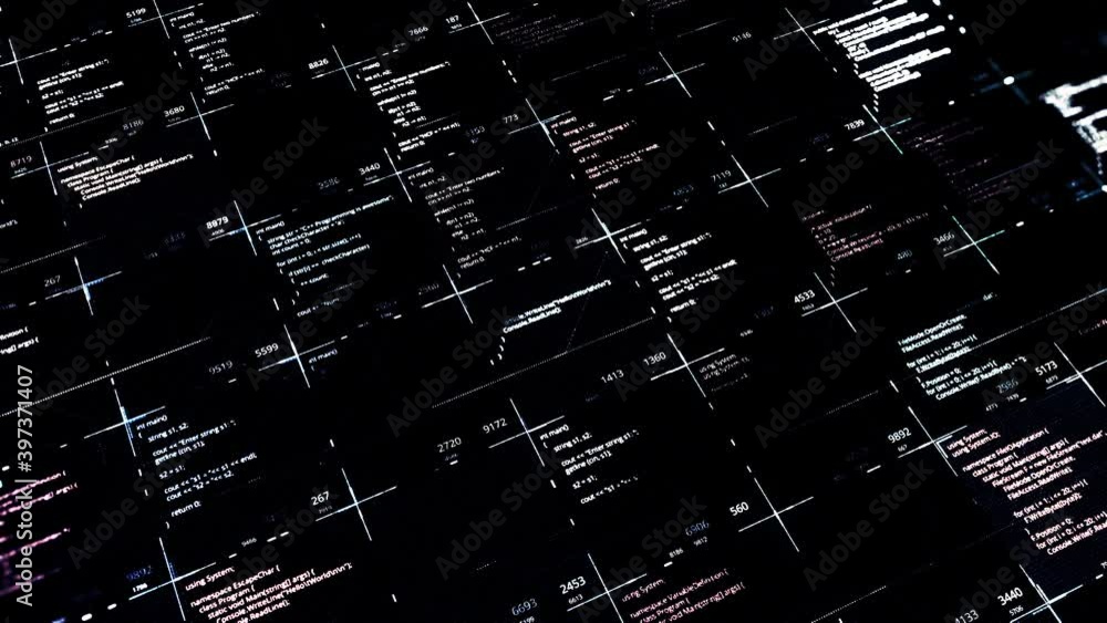 Vidéo Stock Cyber crime in progress background with code information ...