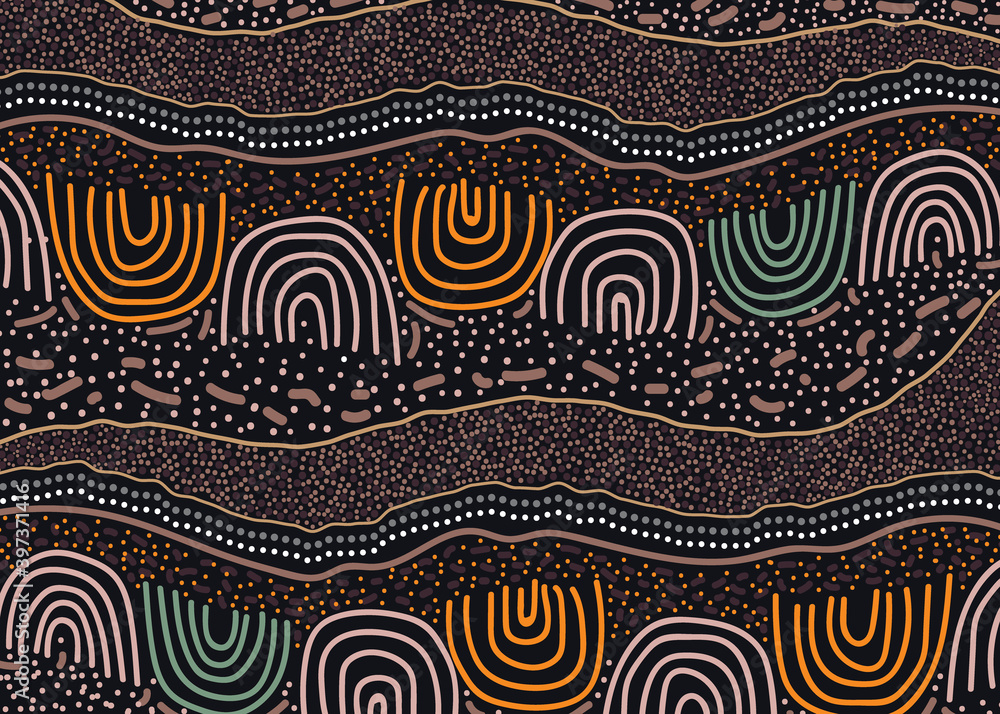 Indigenous art background Stock Vector | Adobe Stock
