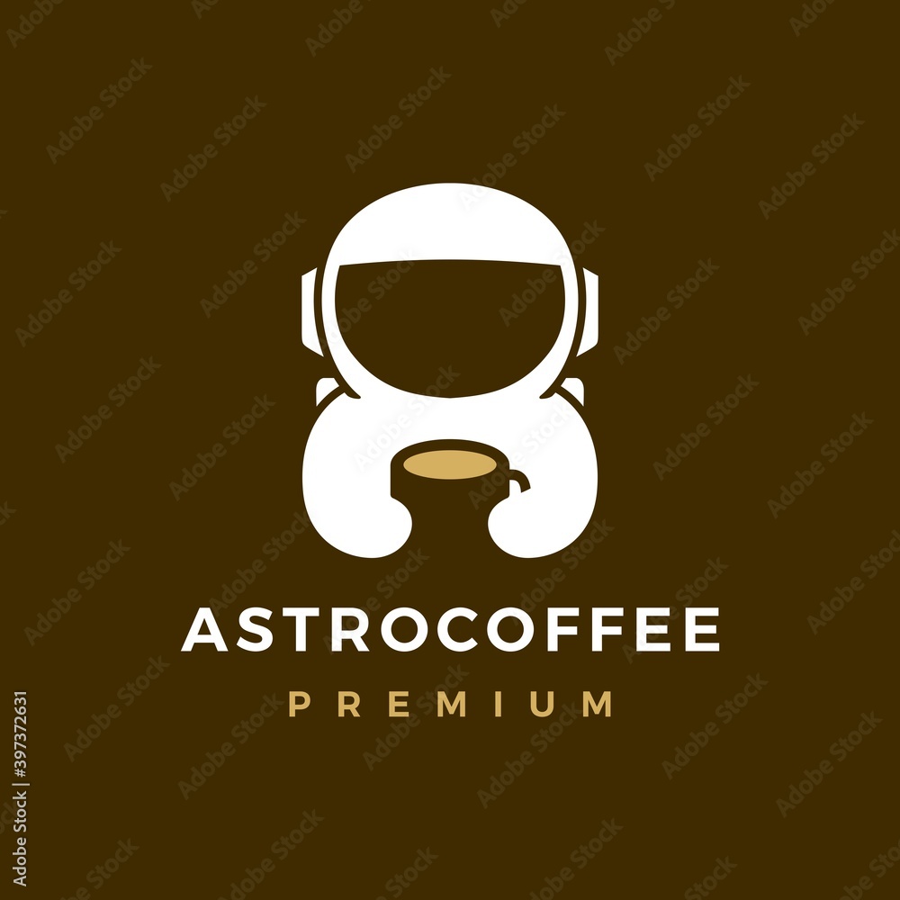 astronaut coffee logo vector icon illustration Stock Vector | Adobe Stock