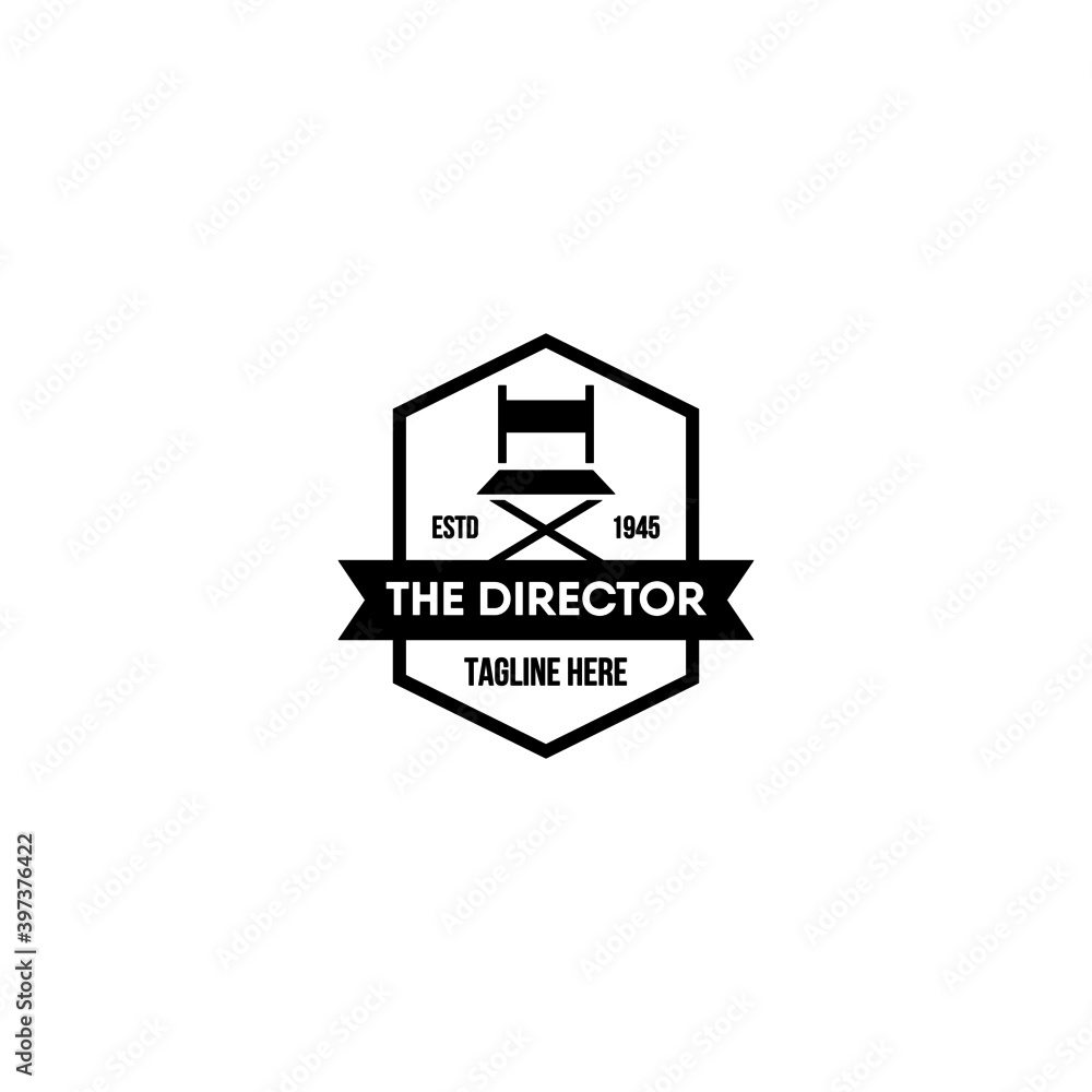 Director`s chair logo design. Symbol of the film production industry ...