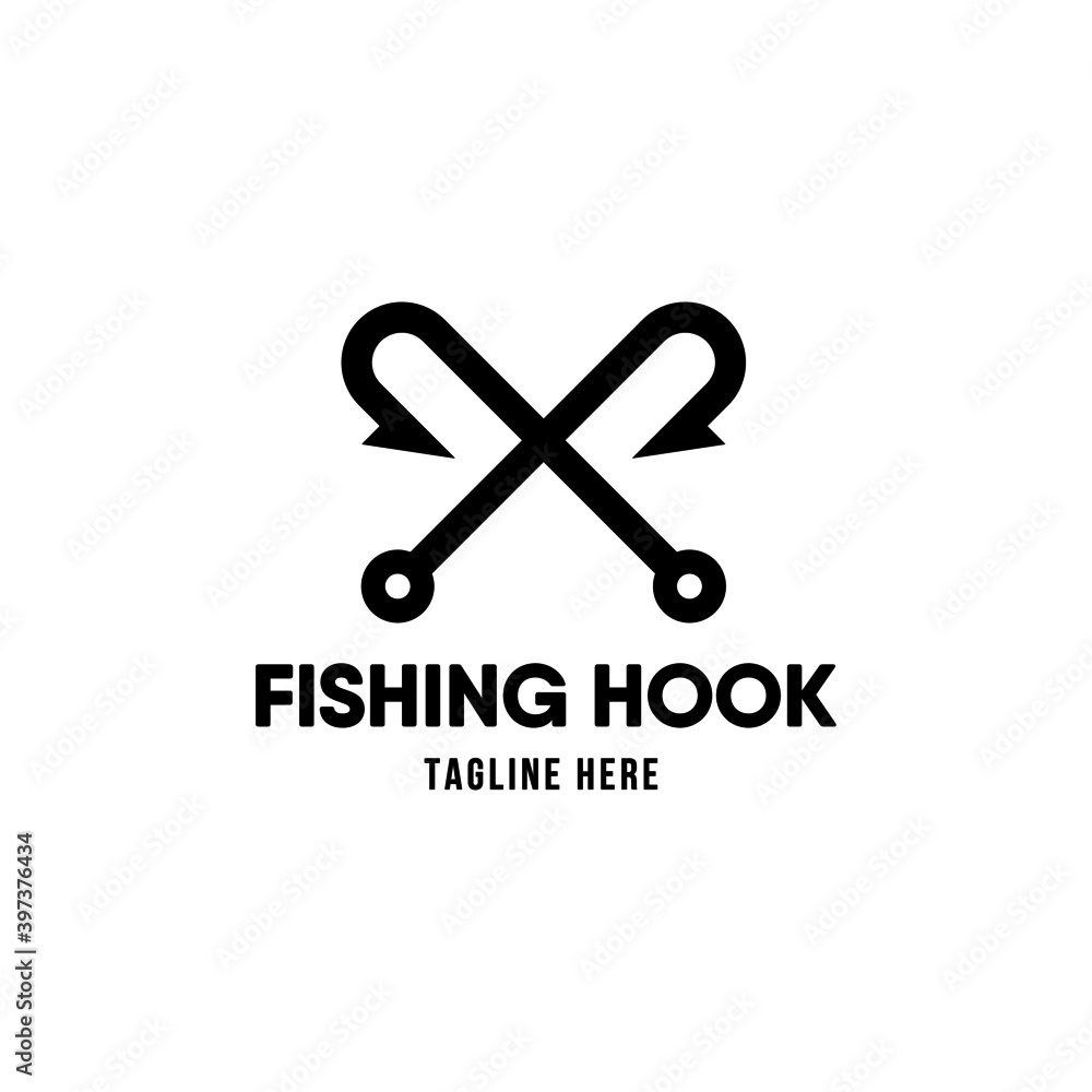 Fishing hook logo Vector sign. Fishing equipment Logo Design Template ...