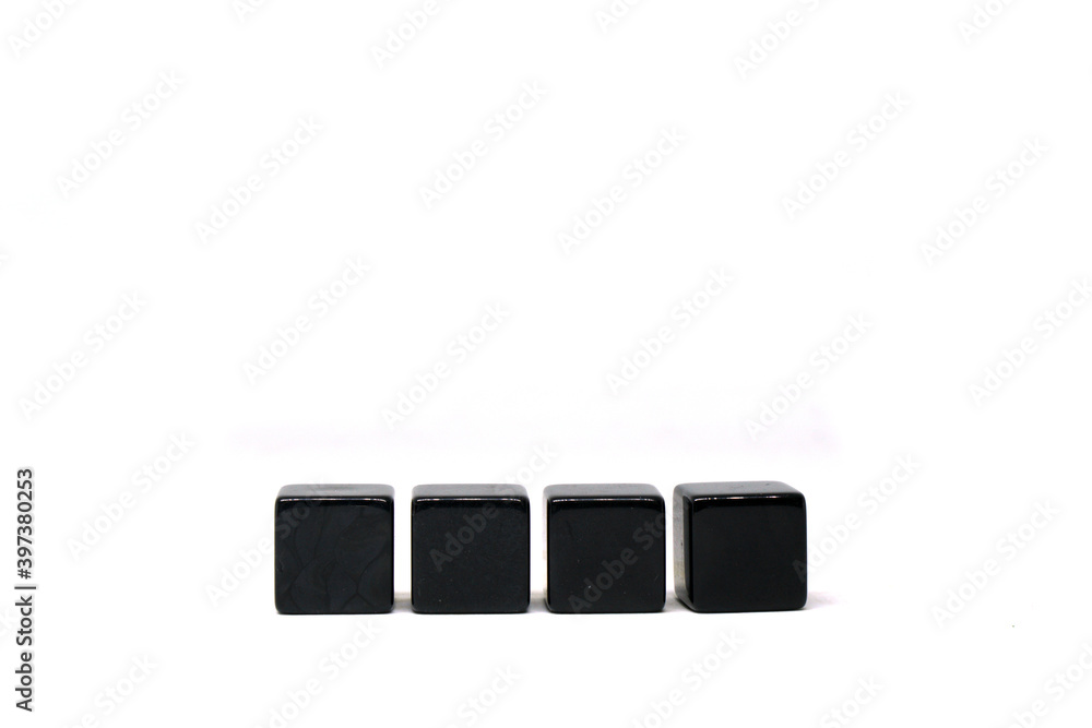 Mockup 4 Black cube block object on white background and copy space ...