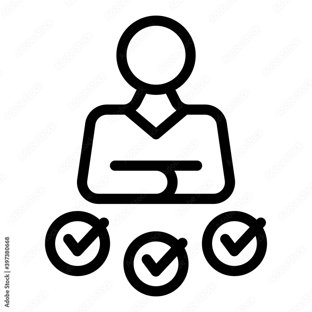 Match employee icon. Outline match employee vector icon for web design ...