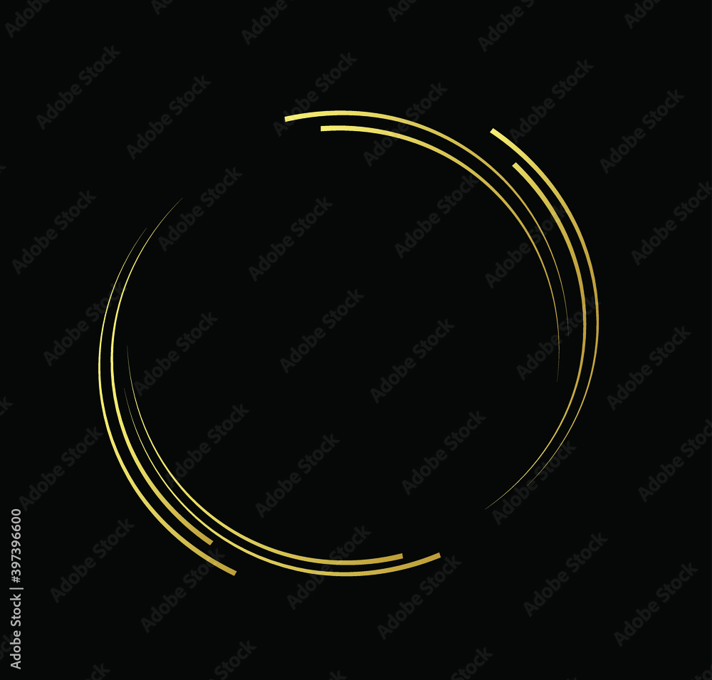 Abstract golden lines in circle form, Design element, Geometric shape ...