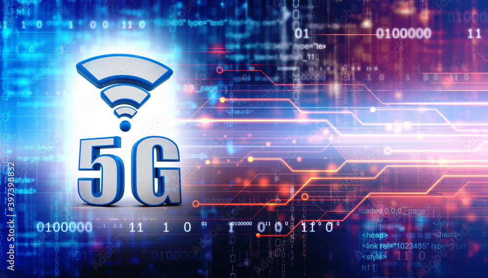 5G Network internet concept background, 5th generation of internet, 5G ...