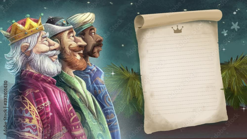 Carta a los tres Reyes magos de oriente Stock Video | Adobe Stock
