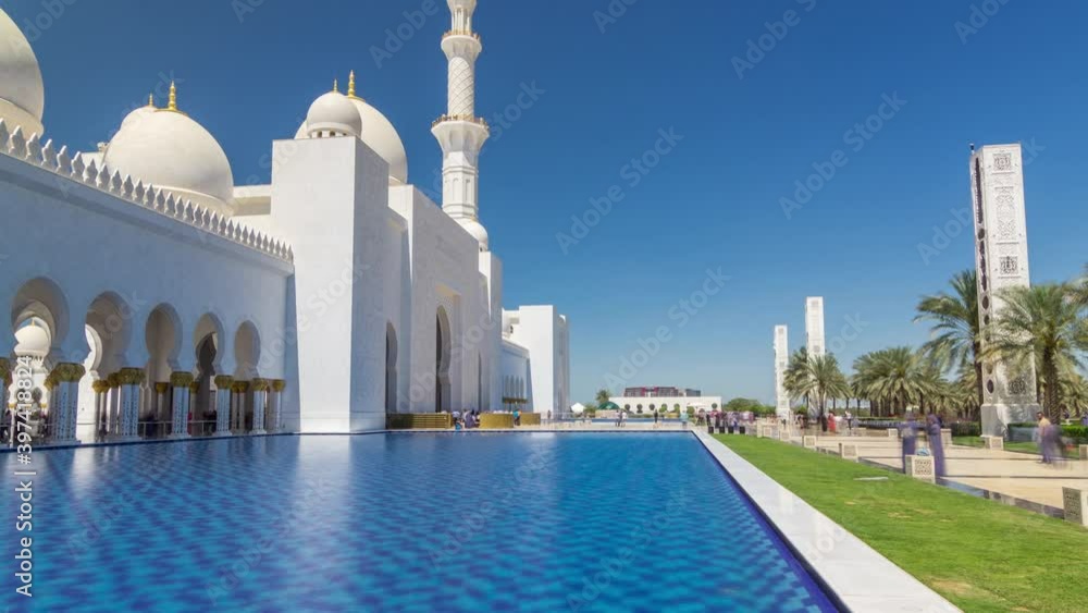 Sheikh Zayed Grand Mosque timelapse hyperlapse in Abu Dhabi, the ...