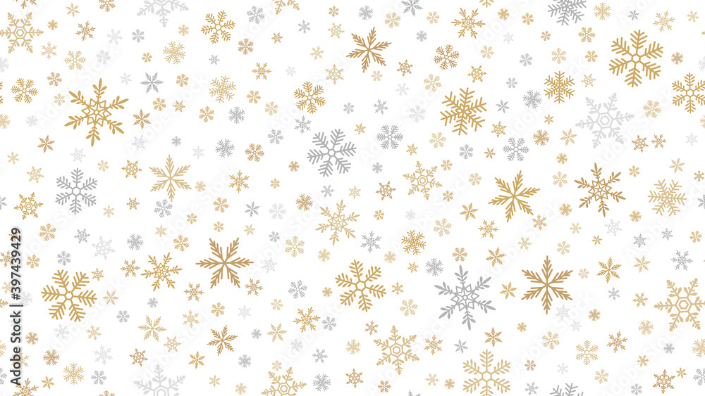 Gold And Silver Snowflakes