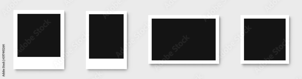 Polaroid photo frame set isolated on white background. Vintage photo ...