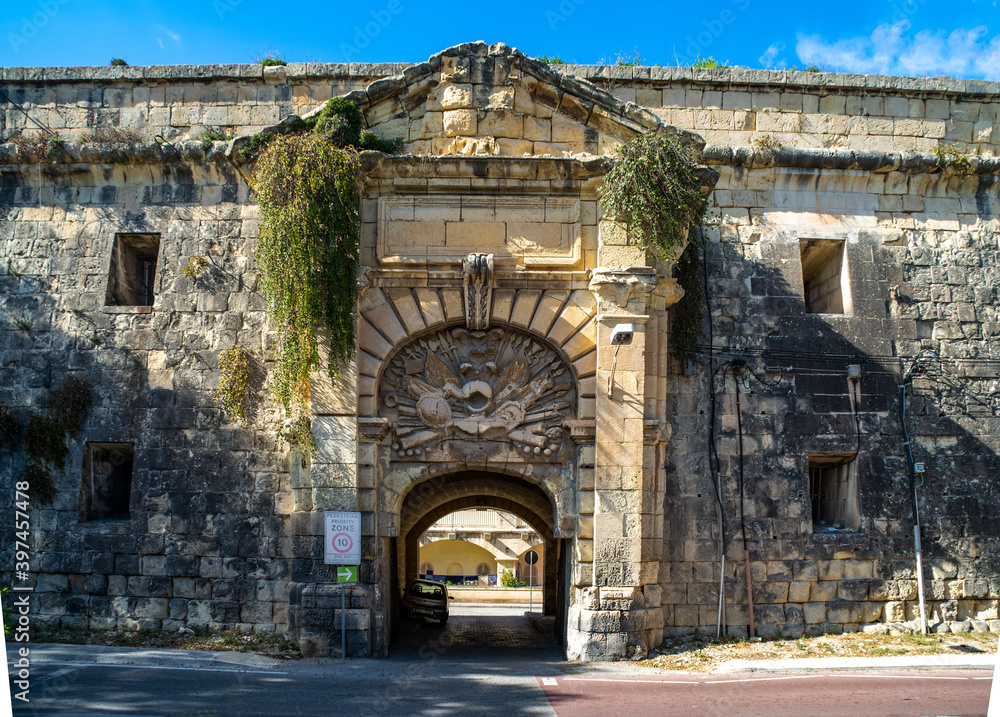 The Gate to Fort Verdala also known as Verdala Barracks in Bormla ...