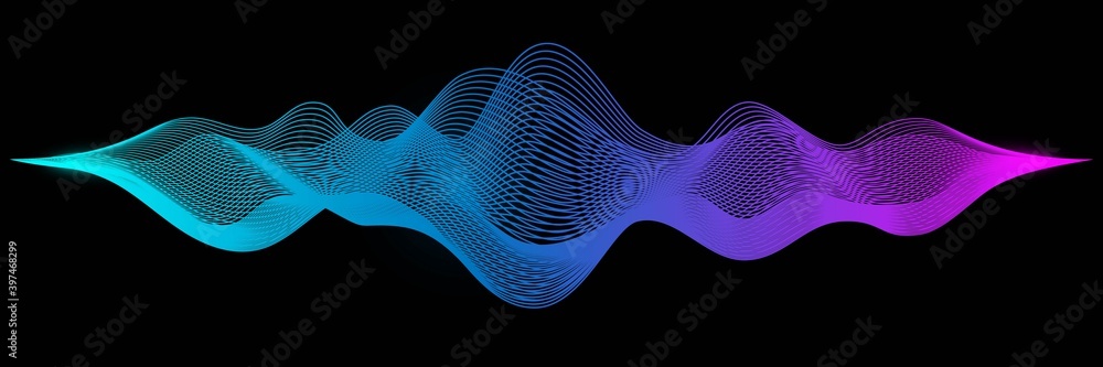 Vektorová grafika „Abstract audio sound wave background. Blue and ...